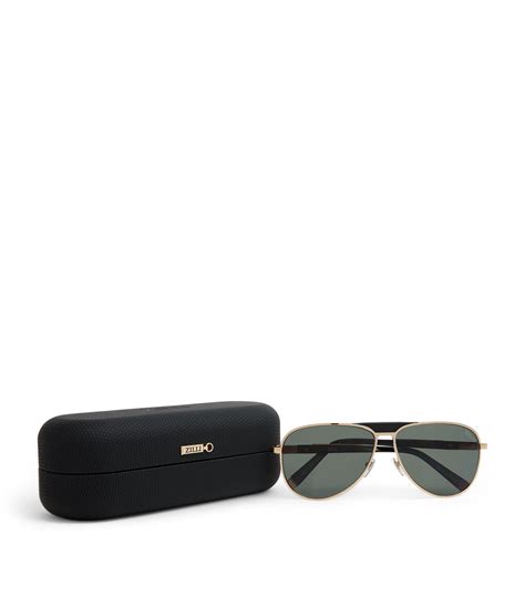 Zilli Brown Sung Aviator Sunglasses Harrods Uk