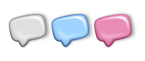 Premium Vector Set Of Speech Bubbles In Gray Blue And White In 3d