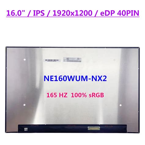 NE160WUM NX2 165HZ 16 0 Laptop Layar LCD 1920x1200 Layar IPS Matriks