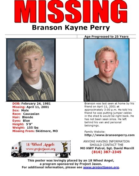 Branson Perry The 20 Year Old Who Vanished From Missouri In 2001
