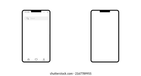 Smartphone Vector Mockup Black Phone Stock Vector Royalty Free