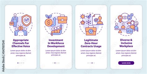 Fair Working Practices Onboarding Mobile App Screen Inclusive Growth