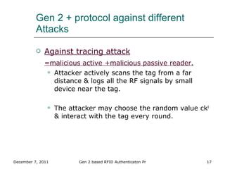 A Gen2 Based Rfid Authentication Protocol PPT