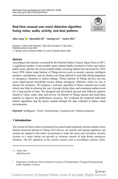 Real Time Unusual User Event Detection Algorithm Fusing Vision Audio