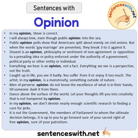 Precise Opinion Examples At Samantha Tomlinson Blog
