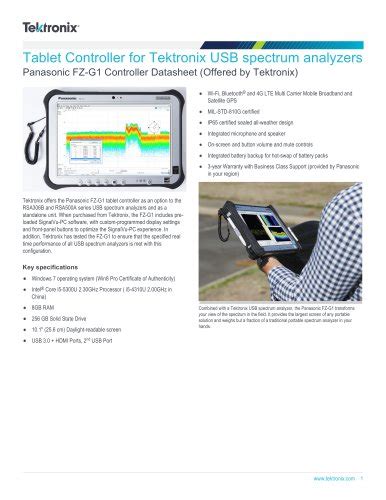 Tablet Controller For Tektronix Usb Spectrum Analyzers Panasonic Fz G1
