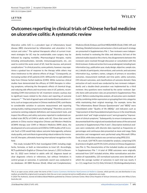 Pdf Outcomes Reporting In Clinical Trials Of Chinese Herbal Medicine