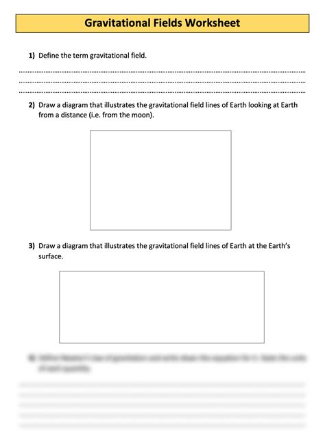 Gravitational Fields Worksheet A Level Physics Teaching Resources