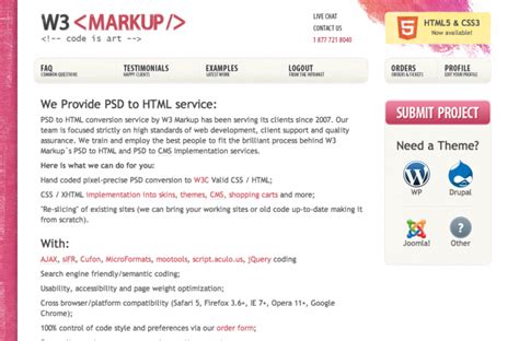 Service Review W Markup PSD To HTML And CSS Slicing
