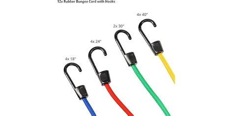 Tooluxe Bungee Cord Hooks Set
