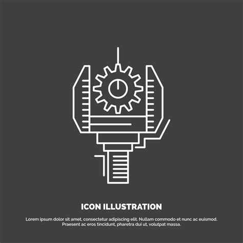 Automation Industry Machine Production Robotics Icon Line Vector