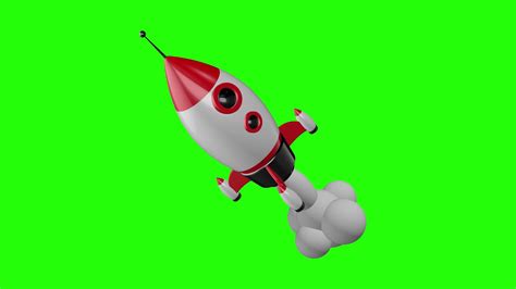 3d Rocket Animation With Green Screen Background 14501234 Stock Video
