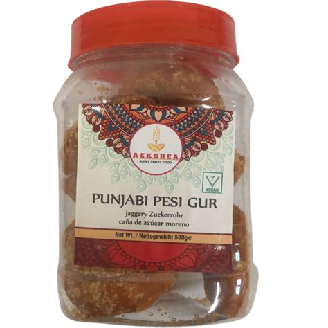Aekshea Jaggery Pesi Gur Jar 24x500g Aekshea Foods Wholesale