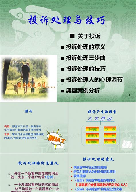投诉处理技巧PPT模板下载 编号qkynrzmk 熊猫办公