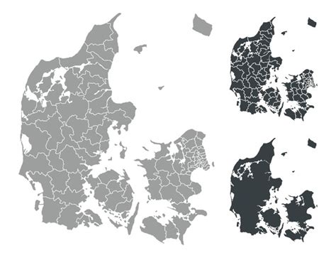 3 Thousand Denmark Administrative Map Royalty Free Images Stock