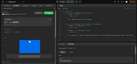 Yashpreet On Linkedin 100daysofcodechallenge Symmetrictree Binarytrees Mirrorcheck