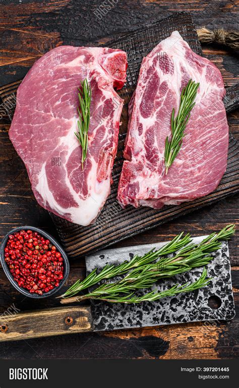 Raw Pork Loin Steaks Image Photo Free Trial Bigstock