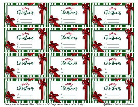 Free Printable Holiday T Tags A Well Crafted Party