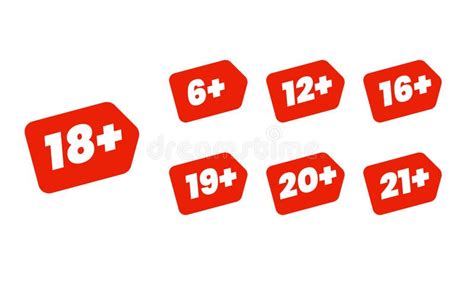 Age Restriction Sign Number Plus Icon Set Adults Content Icon Stock Vector Illustration Of