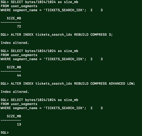 advanced index compression in the oracle database