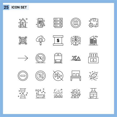 Group Of 25 Modern Lines Set For Configuration Map Sale Location