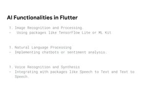 Integrating AI Functionalities In Your Flutter App Pptx