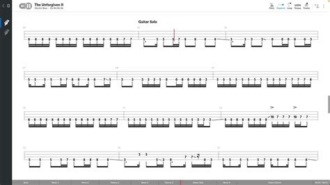 Metallica The Unforgiven Ii Bass Tab Play Along Youtube