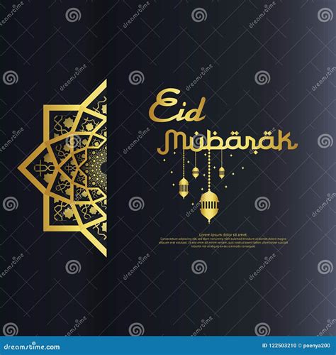 Eid Al Adha Or Fitr Mubarak Islamic Greeting Card Design Abstract