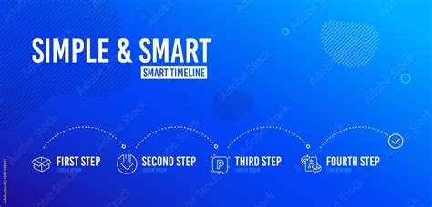 Infographic Timeline Download Arrow Opened Box And Parking Icons Simple Set Technical