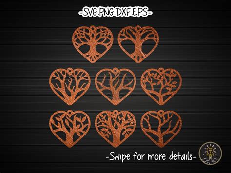 Tree Of Life Earring Template SVG Laser Cut File Wood Leather Earring Etsy