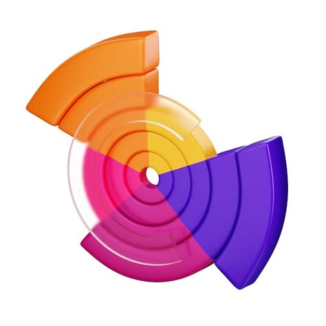 Premium Psd Sunburst Chart 3d Icon For Statistic