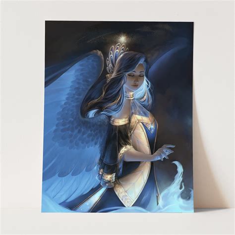 Blue Angel Fantasy Wall Art Print 4x53 8x10 16x20 Custom Sizes Also