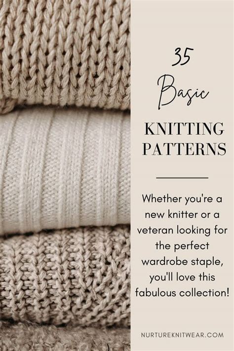 35 Basic Knitting Patterns Knits For Beginners Basic Sweater Knitting Pattern Beginner