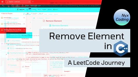 Remove Element In C A Leetcode Journey Youtube