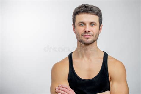 Confident Muscular Man Leading Healthy Lifestyle Stock Image Image Of