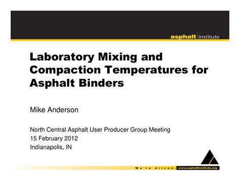 Ppt Laboratory Mixing And Compaction Temperatures For Asphalt Binders Powerpoint