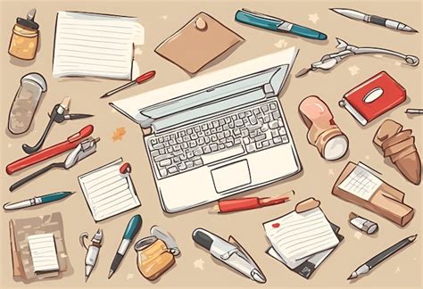 Premium Photo Stationery For Laptop Computer Organizationcartoon