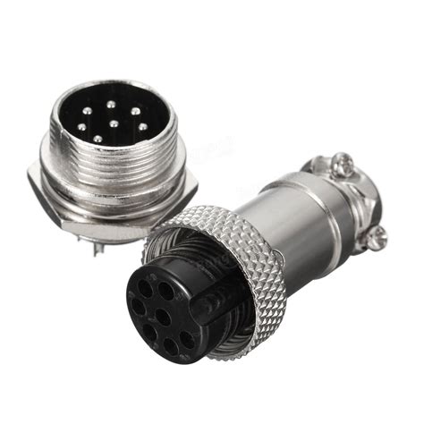 Excellway® Gx16 16mm 7 Pin Male And Female Diameter Wire Panel Connector