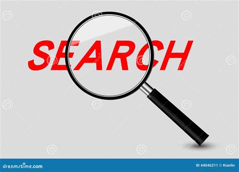Magnifier And Search Word Stock Illustration Illustration Of Glass