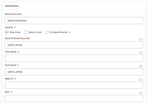 Notifications Settings Reference Gravity Forms Documentation