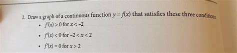 solved 2 draw a graph of a continuous function y f x