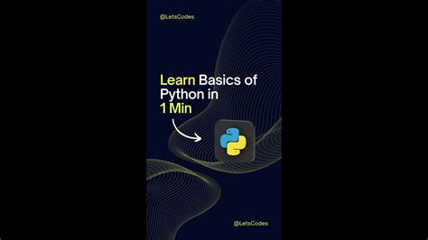 Python Basic In 1 Minute 🐍 Shorts Shortsfeed Youtube