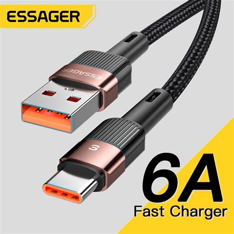 כבל טעינה וסנכרון Type C שזור ומחוזק במיוחד 6a 66w לטעינה מהירה מבית