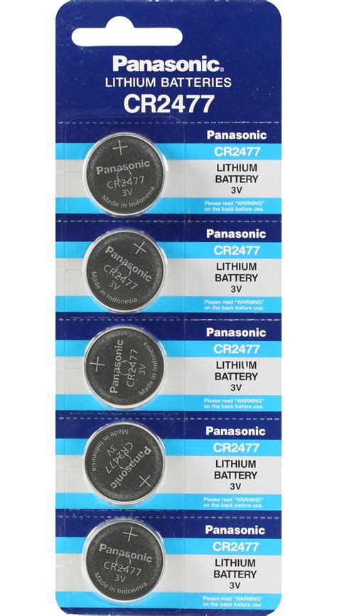 PILE CR2477 LITHIUM 3V 1000mAh x5 PANASONIC Méga Piles