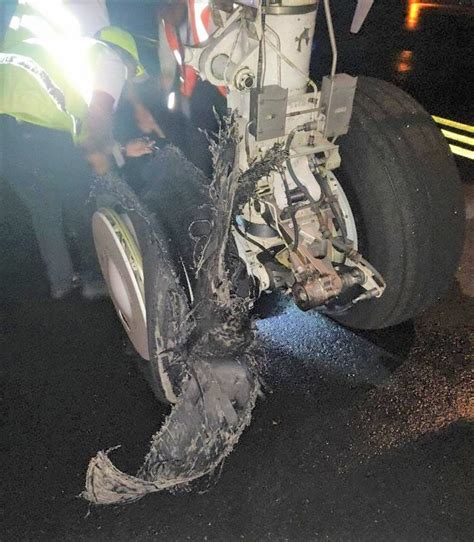 Already Burst Tyre Of A 147 Years Old Air India Express Boeing 737 800