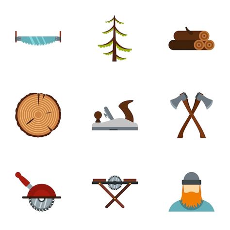 Premium Vector Cutting Down Trees Set Flat Style