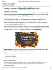 Belady S Anomaly In Page Replacement Algorithms GeeksforGeeks Pdf