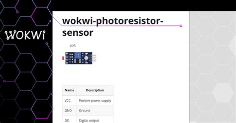 wokwi photoresistor sensor参考 Wokwi Docs