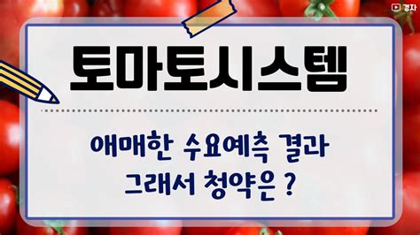 토마토시스템 공모주 청약 전 마지막 체크 Youtube