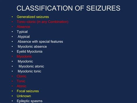 Epilepsy Classifications Ppt
